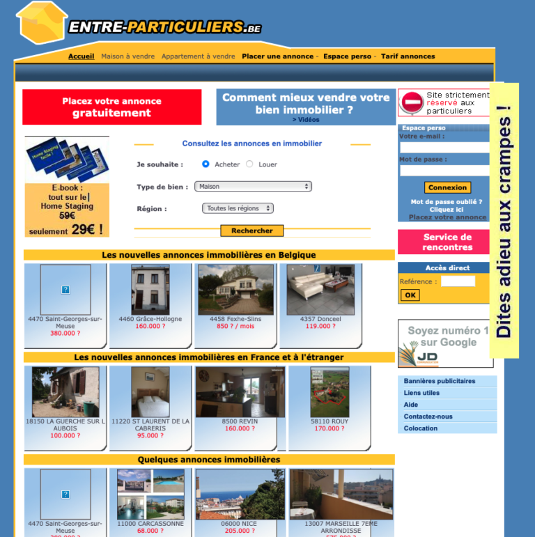 Sites de petites annonces immobilière de particulier à particulier